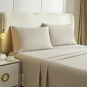 Cooling Beige Queen Pillowcases Set of 2,Brushed Microfiber Queen Pillow Cases 2, 20×30 inches Green,Soft and Breathable Bed Pillowcases with Envelop Closure,Green