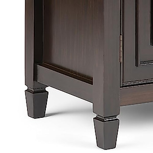 SIMPLIHOME Connaught SOLID WOOD 40 inch Wide Transitional Entryway Storage Cabinet in Dark Chestnut Brown, with 2 Drawers, 2 Doors, Adjustable Shelves