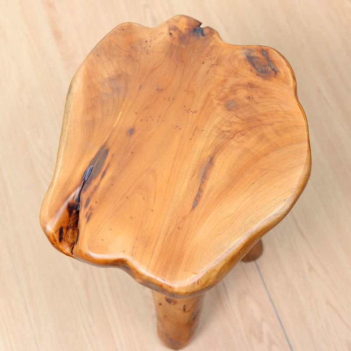 Brefhome Tree Stump Side Table Natural Edge Cedar Real Wood End Table,Small Wooden Mushroom Stool, Indoor/Outdoor