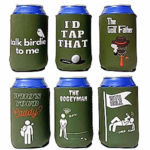 Coozie Kings Funny Golf Coozies - Great Gift for Any Golfer - Neoprene Can Coozies to Keep your Cans Cool for All 18 Holes - 6 Pack (Standard Beer/Soda Can)