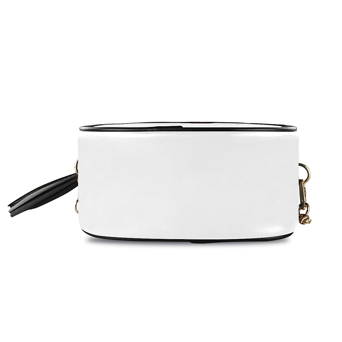 ALAZA PU Leather Small Crossbody Bag Purse Wallet Punk Red Lips Biting A Skull Cell Phone Bags with Adjustable Chain Strap & Multi Pocket