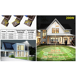 LEDMO LED Parking Lot Lights 19500LM - [500W HID/HPS Replacement] Adjustable LED Shoebox Street Pole with Dusk to Dawn Photocell 4 Pack Commercial Area Yard Lighting 5000K