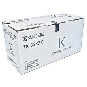 Kyocera 1T02R90US0 Model TK-5232K Black Toner Cartridge Compatible with ECOSYS P5021cdn, P5021cdw, M5521cdn and M5521cdw Laser Printers; Up to 2600 Pages Yield at 5 Percent Average Coverage