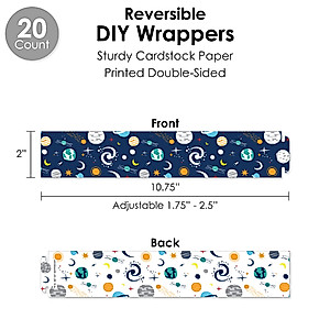 Big Dot of Happiness Blast Off to Outer Space - Rocket Ship Baby Shower or Birthday Party Favors and Cupcake Kit - Fabulous Favor Party Pack - 100 Pieces