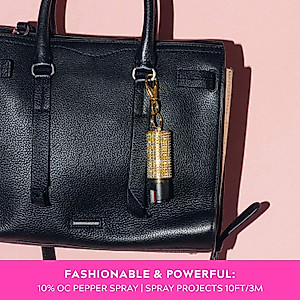 BLINGSTING Pepper Spray Keychain for Women Gold