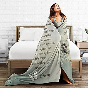 Dandelion The Lord's Prayer Novelty Blanket Soft Flannel Fleece Throw Blanket Super Soft Lightweight for Couch 80"X60"