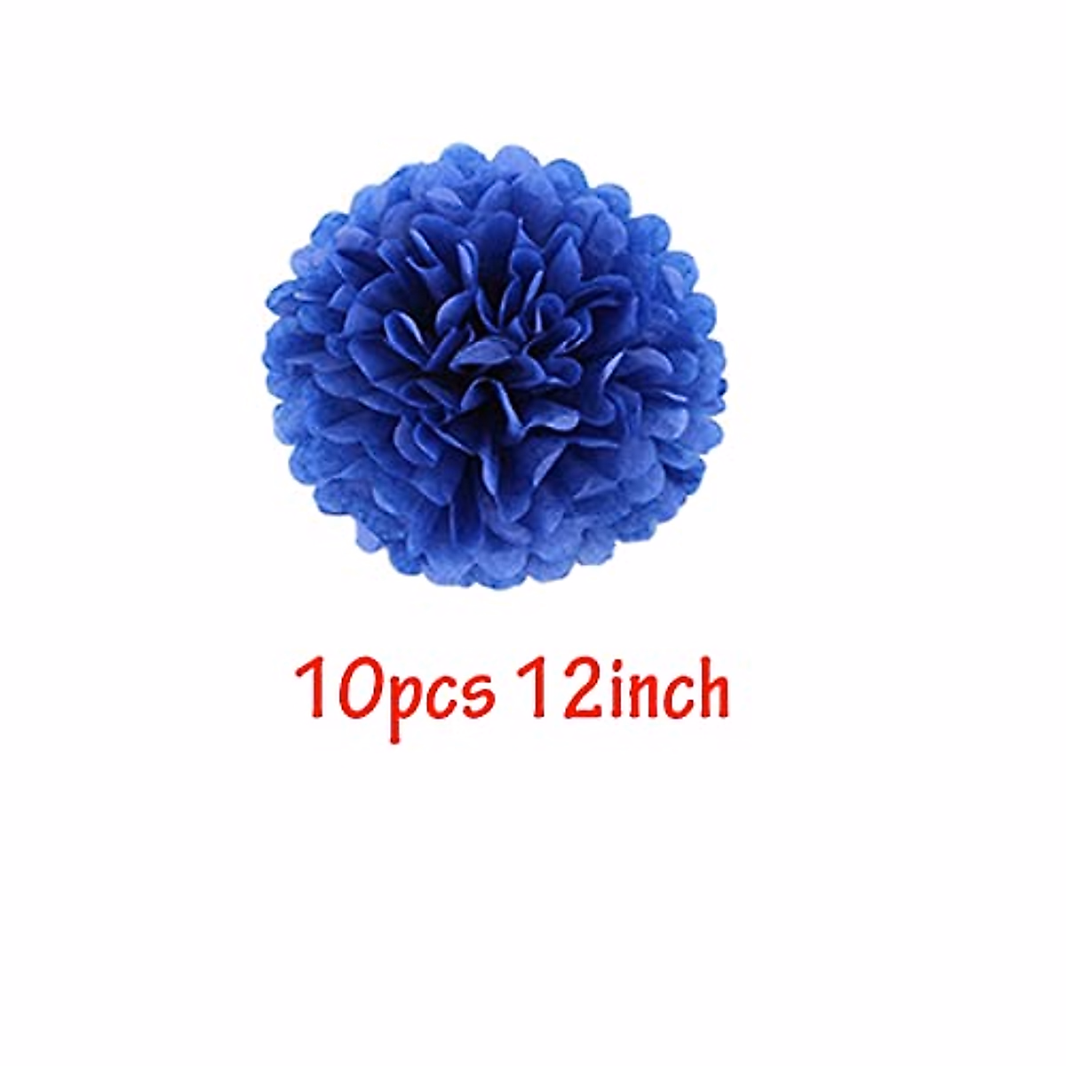 10pcs 12inch Paper Pom Poms Tissue Paper Flower Art Craft DIY Hanging Flower for Party Wedding Baby Shower Nursey Wall Decoration (12inch, Royal Blue)