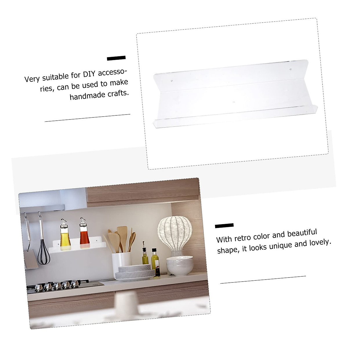 Cabilock 3pcs Shelf Wall Mounted Acrylic Rack Storage -Mounted Mounted Hanging Rack