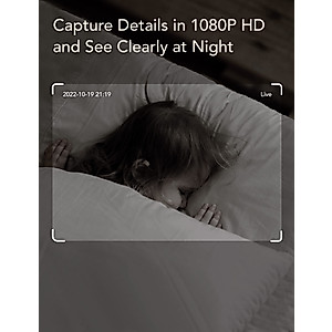 nooie Baby Monitor with Crying Detection, Camera and Audio 1080P Night Vision Motion and Sound Detection 2.4G WiFi Home Security Camera for Baby Nanny Elderly and Pet Monitoring, Works with Alexa