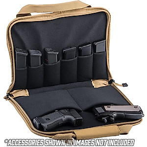 Evike 12"x14" Padded Double Airsoft Pistol Handgun Carrying Case (Color: Tan) - (PID: 50631)