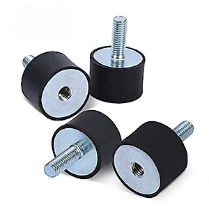 Rubber Mounts M8 M6 Anti Vibration Rubber Mount Cylindrical Isolator Vibration Isolation Mounts Shock Absorber Absorption Mount w/Threaded Stud Male Thread Silentblock Car Boat Bobbins, M8 Pack of 4
