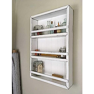 Mansfield Cabinet No. 102 - Solid Wood Spice Rack Cabinet Khaki Green/Black
