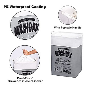 Collapsible Laundry Basket with Lid, 72L Large Dirty Grey Laundry Hamper Organizer, Portable Travel Bag with Handles, Freestanding & Waterproof & DustProof, for Laundry Towels Toys