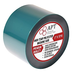 APT,2 Mil Polyester Tape with Silicone Adhesive, PET Tape, high Temperature Tape, 3.5 mil Thickness, Powder Coating, E-Coating (1, 2" x 72Yds)