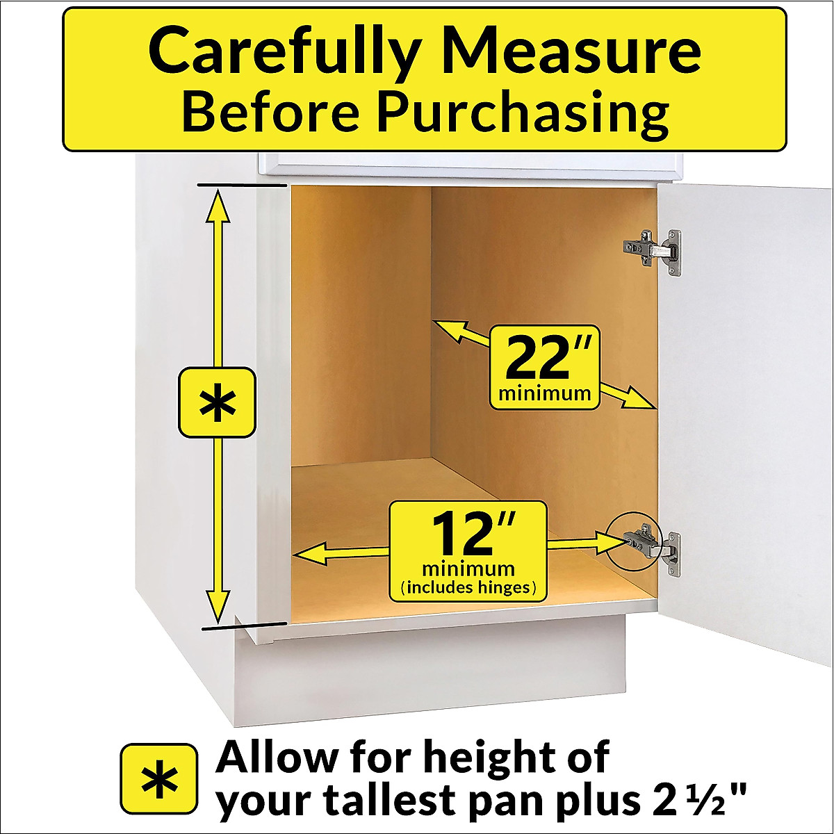 Lynk Professional® Pot and Pan Organizer for Cabinet - Pull Out Pan Organizer Rack - Slide Out Pans and Pots Lid Holder - Under Cabinet Kitchen Organization and Storage - 11" Wide x 21" Deep - Chrome