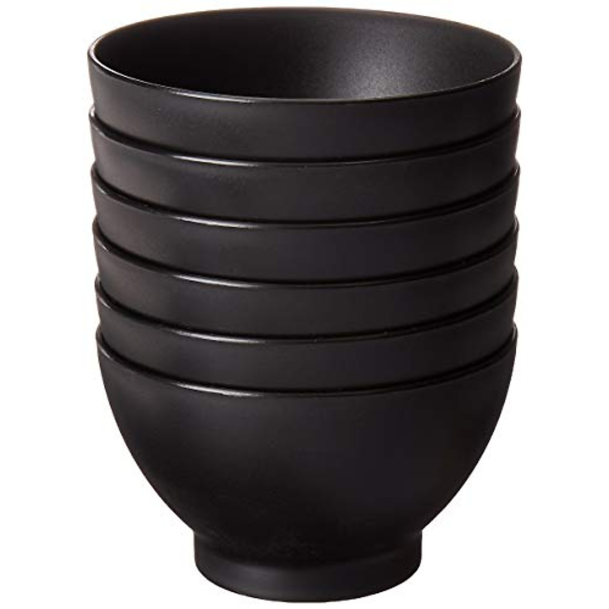 Coza Design- Eco Friendly Plastic Bowl for cereal, dessert, ice cream, soup (Microwave and Dishwasher Safe) (17 oz., Black) Set of 6