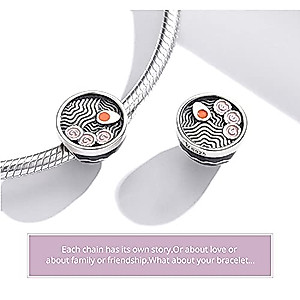 Bracelet Charm Japanese Ramen 925 Sterling Silver Charm Fits For Pandora Bracelet, European Charms Bracelet, Women Gift