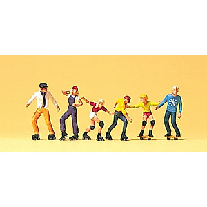 Preiser 10074 Pedestrians Roller-Skaters & Skateboarders Package(6) HO Model Figure