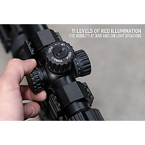 Monstrum G3 1-4x24 First Focal Plane FFP Rifle Scope with Illuminated MX1Reticle | Black