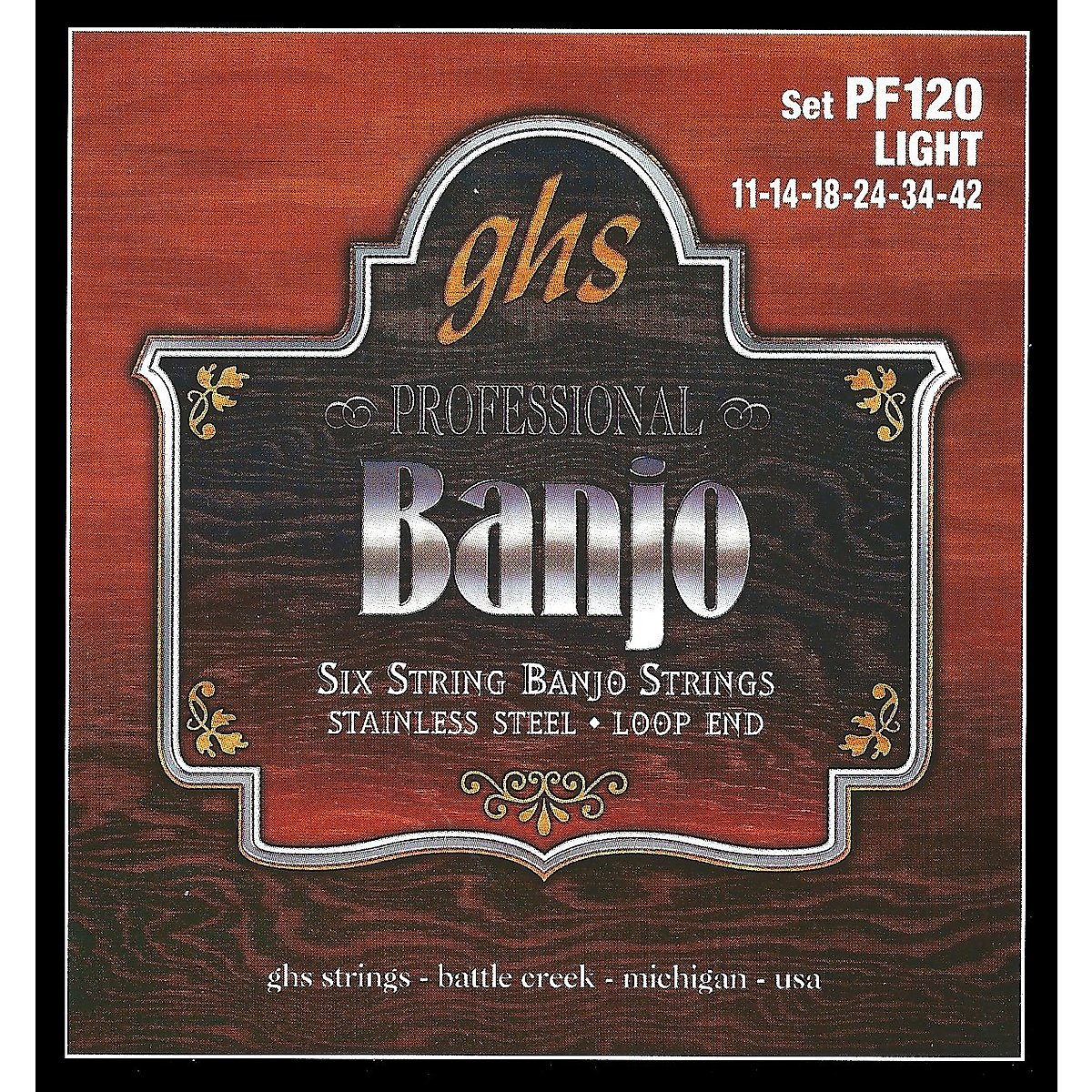 GHS Strings, Banjo Strings (PF120), Light, 11-42