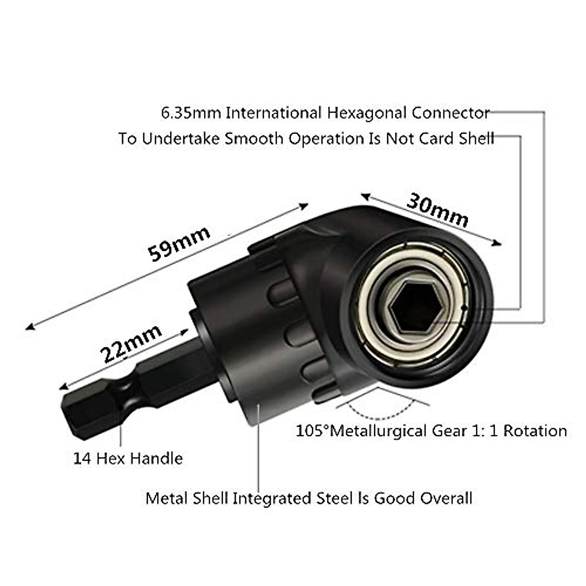 4-Piece Power Drill Sockets Adapter Sets,360°Rotatable 1/4" 3/8" 1/2" Impact Grade Driver Sockets Adapter Extension Set Drill Bit+105 Degree Right Angle Screwdriver set Drill Hex Bit Socket Adapter