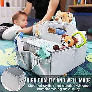 Baby Diaper Caddy Organizer Bag, Portable Essentials Storage Basket for Changing Table Nursery Station, Bags for Babies Diapers and Wet Wipes, Bottles, Pacifier, Lotions & Supplies Kit (Organizer Bag)