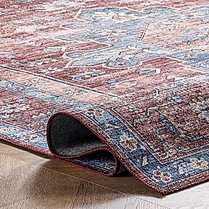 nuLOOM Zena Machine Washable Medallion Runner Rug, 2' 6" x 8', Rust