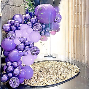 Purple Balloon Arch Garland Kit with 12Pcs 3D Butterfly Wall Decor Birthday Bachelorett Bridal Shower Engagement Wedding Baby Shower Graduation Retirement Mother's Day Party Decorations