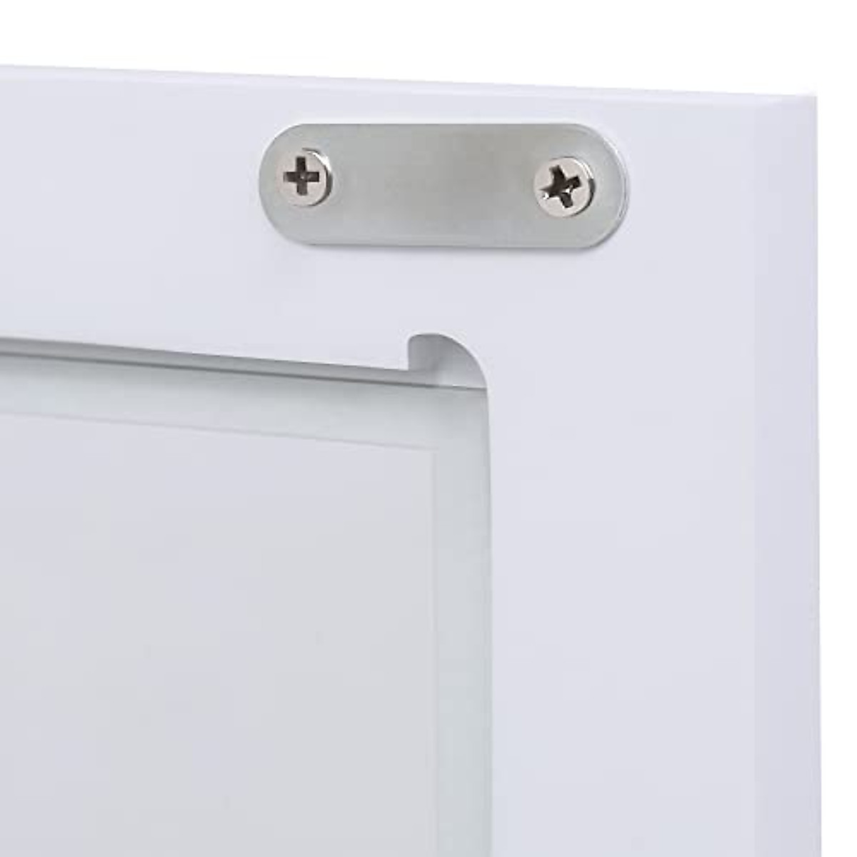 AMNOOL The Independent Bathroom Cabinet with a Glass Door is Suitable for Corner Storage containers in The Bathroom, Living Room and Kitchen, Medium -Density Fiber Board, and Paint with Paint (White)