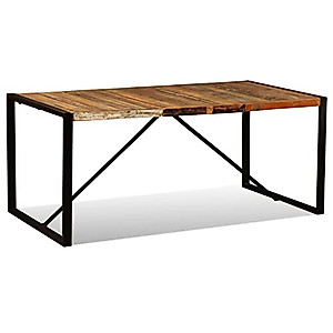 WHOPBXGAD Dining Table,Wooden bar Table, Industrial Restaurant bar Table Suitable for Living Room, Dining Room, Bistro Table,Solid Reclaimed Wood 70.9"