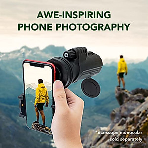 STARSCOPE Adjustable Phone Scope Mount - Telescope Phone Adapter Fits Most Phones (Max 110mm) | Easy-Adjust, Universal Spotting Scope Phone Adapter | Phone Attachment for Binoculars and Monoculars