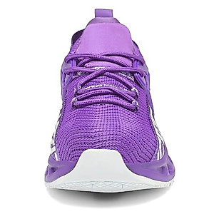 KCVTD Steel Toe Shoes for Women Safety Work Shoes Comfortable Steel Toe Sneakers Puncture Proof Slip on Sneakers Women Purple