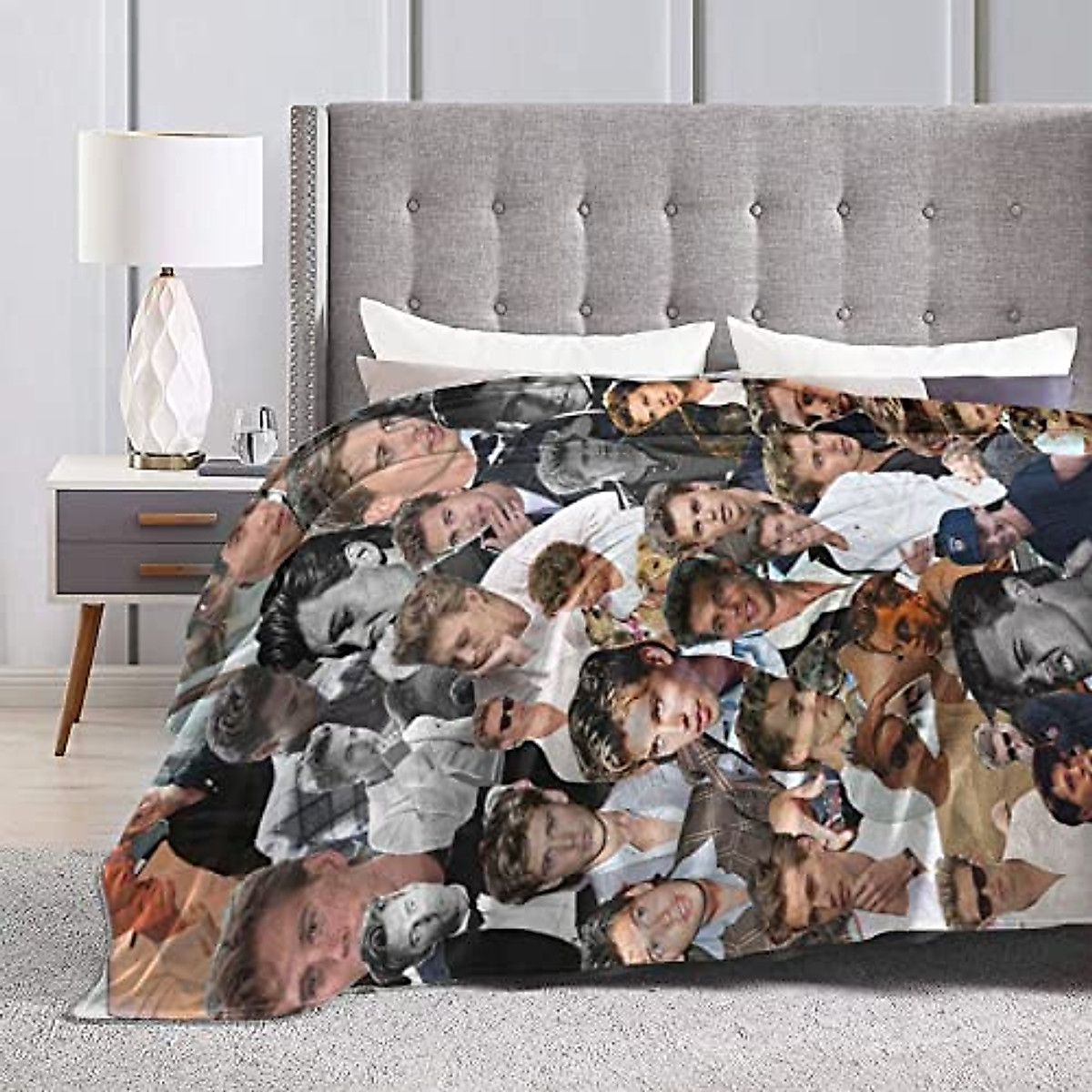 MEROHORO Austin Butler Throw Blanket 80" x 60" (3 Sizes), Lightweight, Ultra-Soft & Comfy Flannel Blanket, Microfiber Fleece Blanket, Anti-Pilling Plush Blanket for Couch, Bed, Sofa