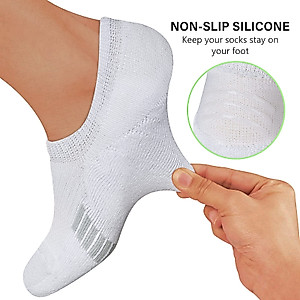 Amutost No Show Socks Womens White Running Thick Low Cut Athletic Ankle Soft 5-6 Pairs