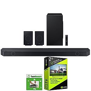 SAMSUNG 11.1.4 ch. Wireless Dolby Atmos Soundbar and Rear Speakers, HW-Q990C (2023) Bundle with 2 Year CPS Enhanced Protection Pack