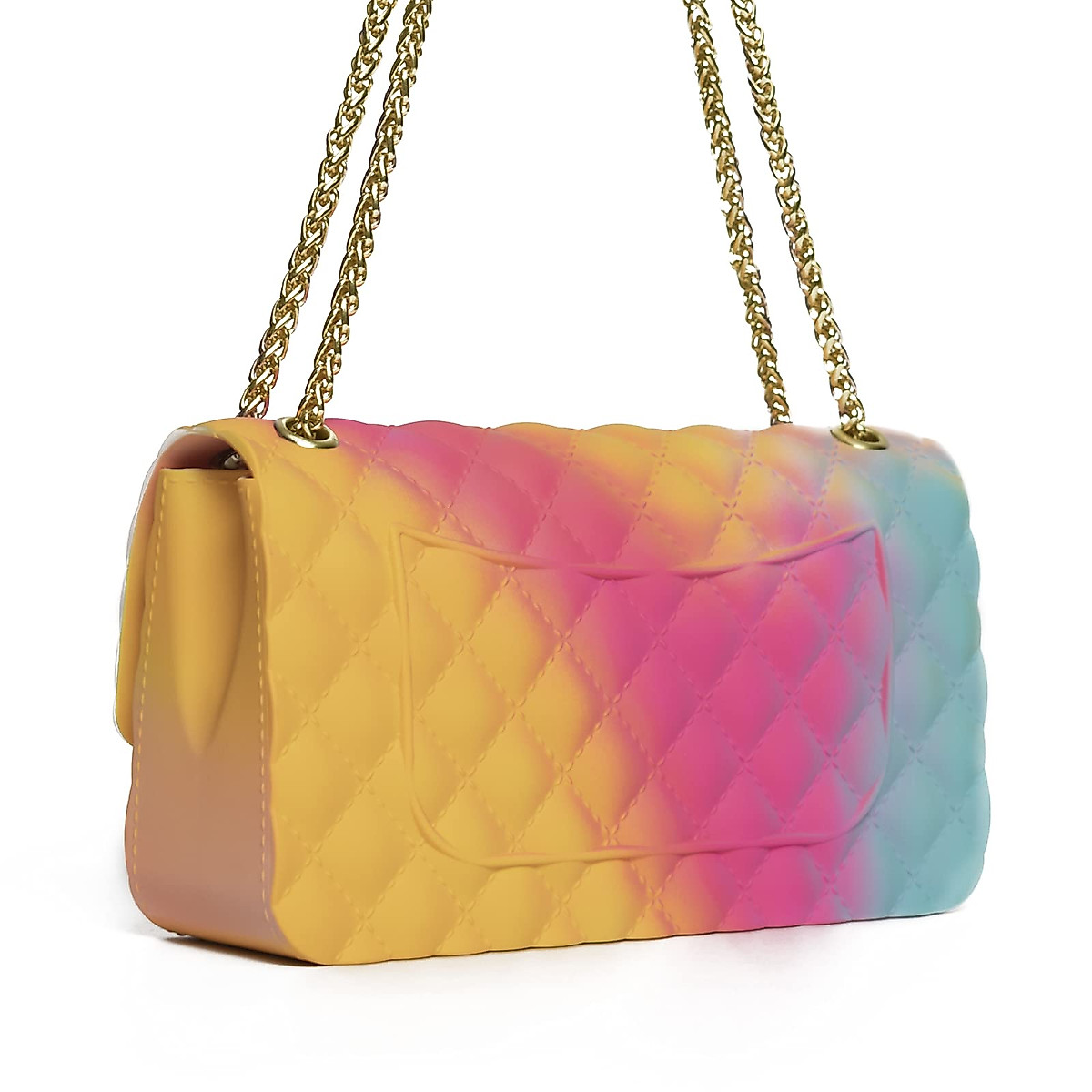 Rainbow Jelly Purse, Colorful Shoulder Bags for Women Girls, PVC Fashion Crossbody Bag Purses