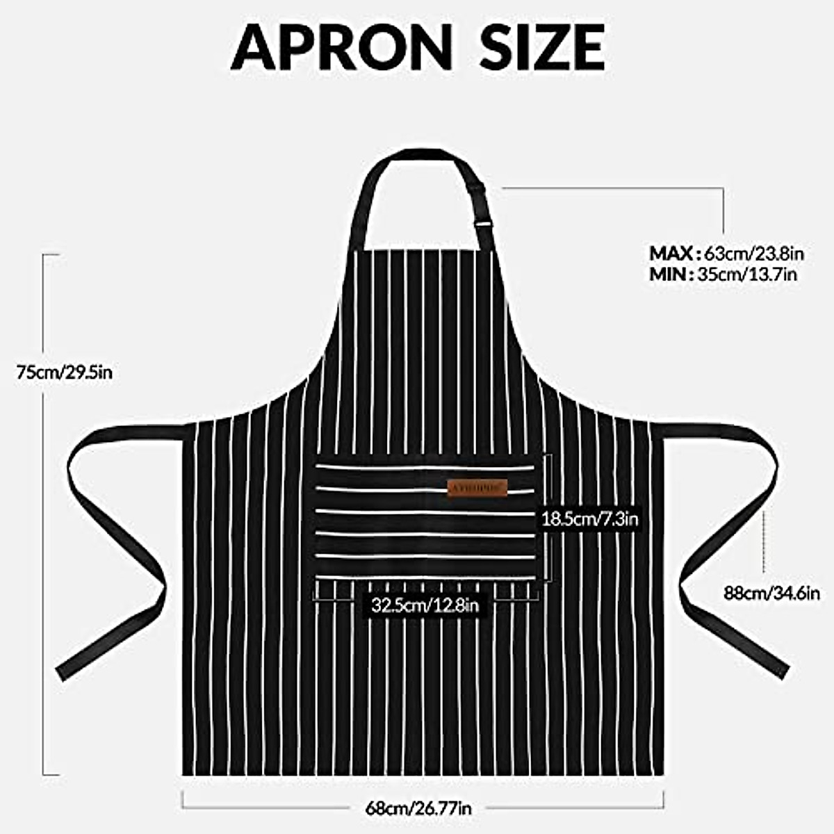 ATROPOS 2 Pcs Aprons for Women with Pockets, Aprons for Men, Womens Kitchen Apron, Cooking Apron Adjustable Bib Chef Apron(Unisex)