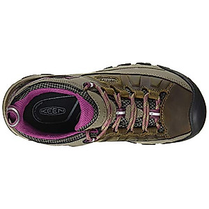 KEEN Women's Targhee 3 Low Height Waterproof Hiking Shoes, Weiss/Boysenberry, 9.5