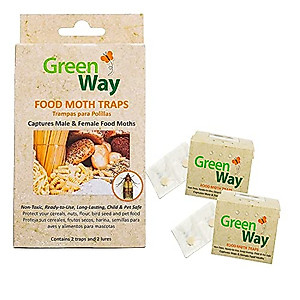 Greenway Food Moth Traps (2 Traps) - Pantry Moth Trap - Alternative to Naphthalene Balls and Moth Balls - Pheromone Attractant