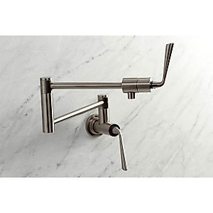 Kingston Brass KS4108ZL Silver Sage Wall Mount Pot Filler, Brushed Nickel