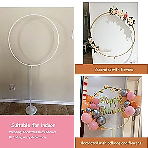 Sunormi Balloon Column with Round Circle Arch Stand Bases and Balloon Garlands Decorating Strip Tape Kits for Birthday Wedding Baby Shower Party Decorations