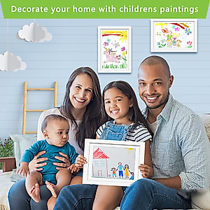 TUTULOO A4 Kids Art Frame - Holds 50 Pcs Art Work - Dark Acrylic Frame - Minimalist Style - Front Opening - Vertical Orientation - Tabletop, Wall Mount