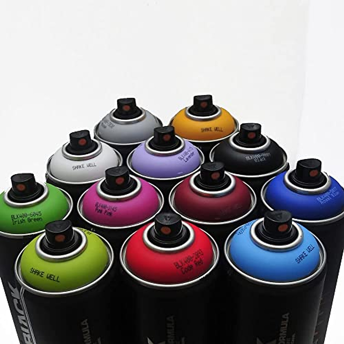 Montana Black 400ml Popular Colors Set of 12 Graffiti Street Art Mural Spray Paint