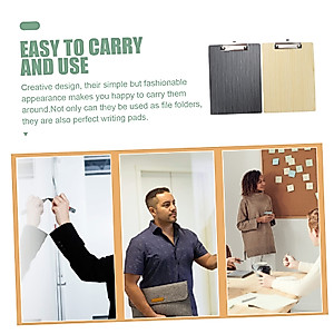 Ciieeo 2pcs Folder Board Pencil Document Clipboard Clipboards Exam Paper Clips Document Organizer Writing Base Plate Conference Writing Board Wood Grain Office Wooden Test Paper Holder