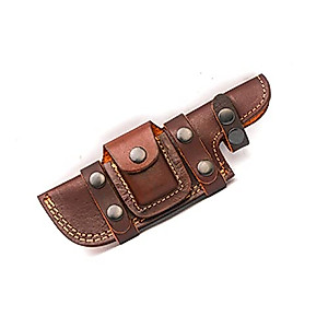 Leather Sheath Handmade 10 inches Horizontal Leather Sheath for Tracker Knife Scout Carry Leather Sheath with Belt Loops sh500
