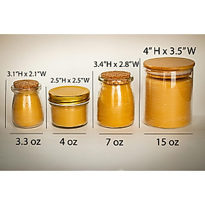 BeeTheLight Beeswax Jar Candle - 100% Pure USA Bees Wax in Glass Container - All Natural Light Honey Scent