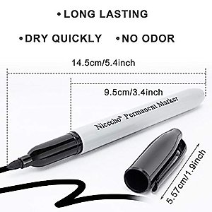 Permanent Markers, Black Permanent Marker Pens, 30 Count Fine Point Basic Marker Set