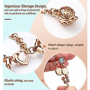 TiMOVO Beaded Fashion Band Compatible with Galaxy Watch Active 2/Active/Galaxy Watch 7/6/5/4 40mm 44mm, Elastic Beaded Night Luminous Beads Band Strap for Women, Rose Gold