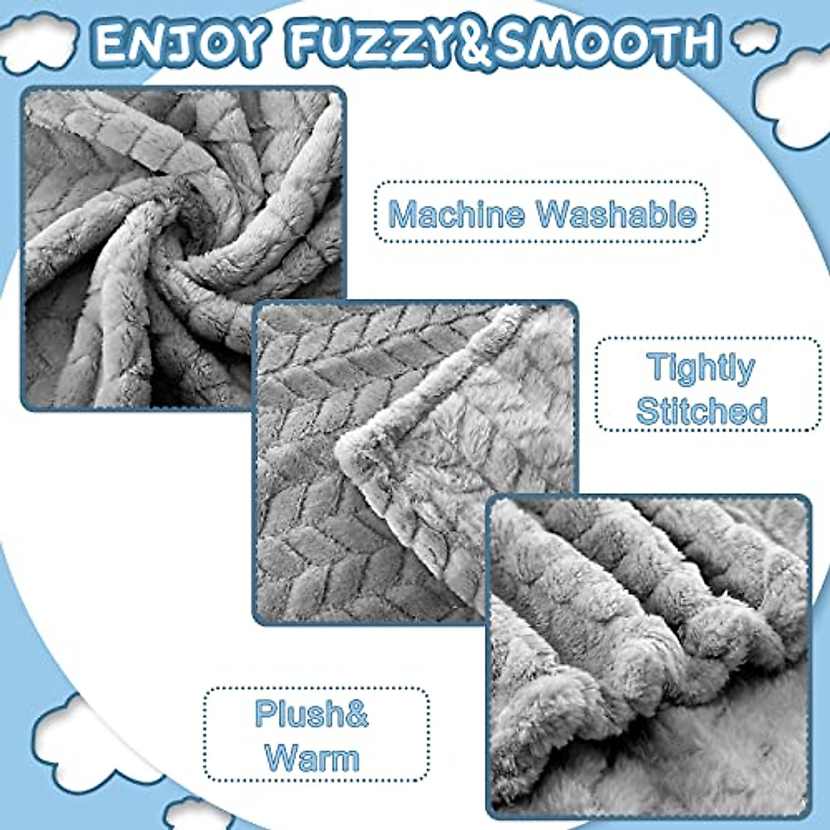 4 Pcs Baby Fuzzy Blanket Fluffy Baby Blanket for Boys and Girls Soft Warm Baby Receiving Blankets Fleece Nursery Bed Blanket Toddler Infant Newborn Flannel Receiving Blanket (Elegant Color)