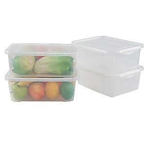Nesmilers 6.5 Quarts Clear Latching Box, Plastic Storage Containers with Lids Set of 4